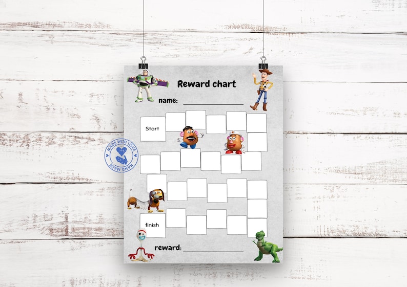 Toy Story Reward Chart for Kids, Woody, Buzz Lightyear, Behaviour Chart ...