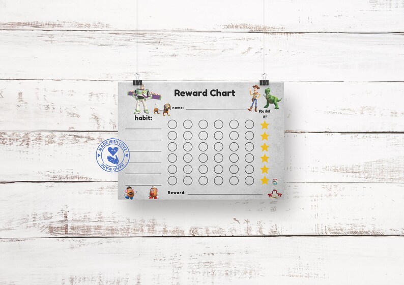 Toy Story Reward Chart for Kids Woody Buzz Lightyear - Etsy Canada