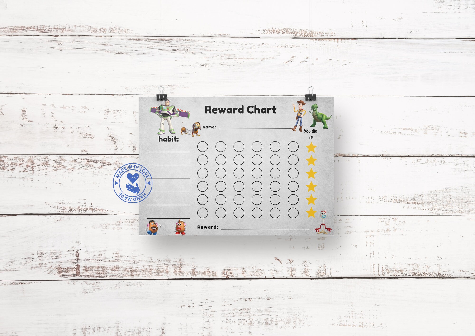Toy Story Reward Chart for Kids Woody Buzz Lightyear - Etsy Canada
