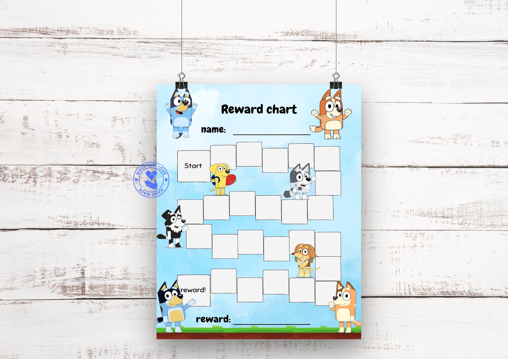 Bluey Reward Chart for Kids Potty Chart Habit Tracker - Etsy Ireland