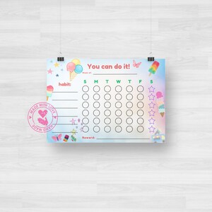 Ice Cream Reward Chart for Kids, Behaviour Chart, Habit Tracker ...