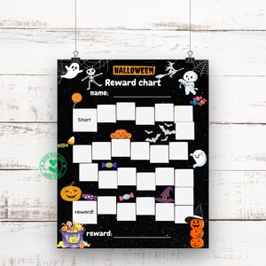 Halloween Reward Chart for Kids, Spooky Reward Chart, Scary Chart ...