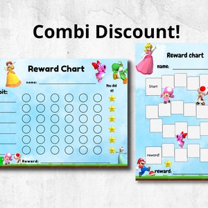 Mario Peach Reward Chart for Kids, Princess Peach, Daisy, Rosalina ...