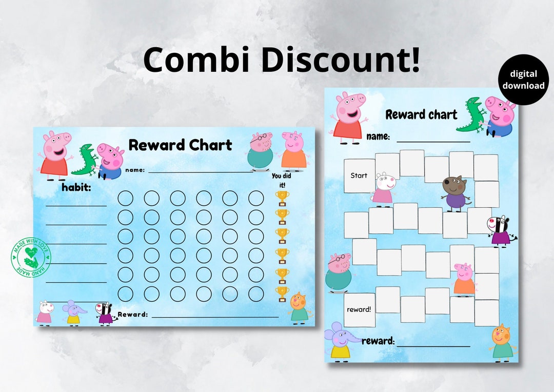 Peppa Pig Reward Chart for Kids, Behaviour Chart, Habit Tracker ...