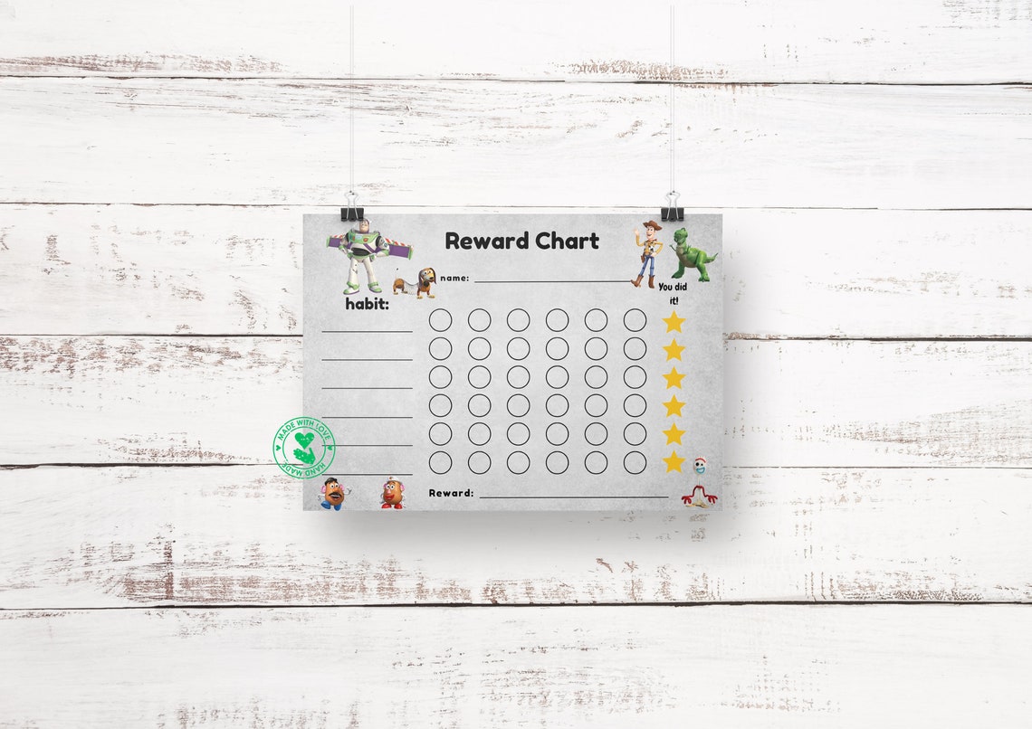 Toy Story Reward Chart for Kids Habit Tracker Behaviour - Etsy