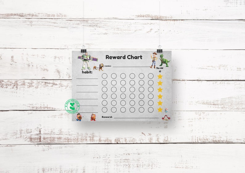Toy Story Reward Chart for Kids Habit Tracker Behaviour - Etsy