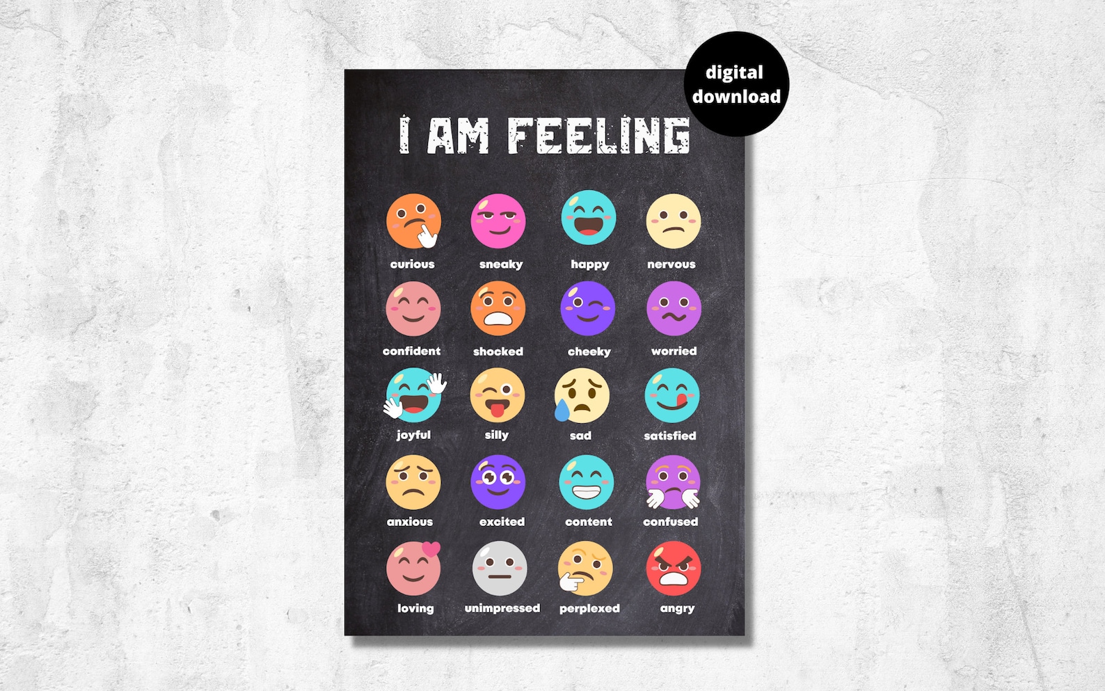 Emotion Tracker, Emoji, Self Help, Printable, Download, Digital - Etsy