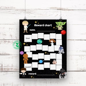 Star Wars Reward Chart for Kids, Yoda, Luke Skywalker, Behaviour ...