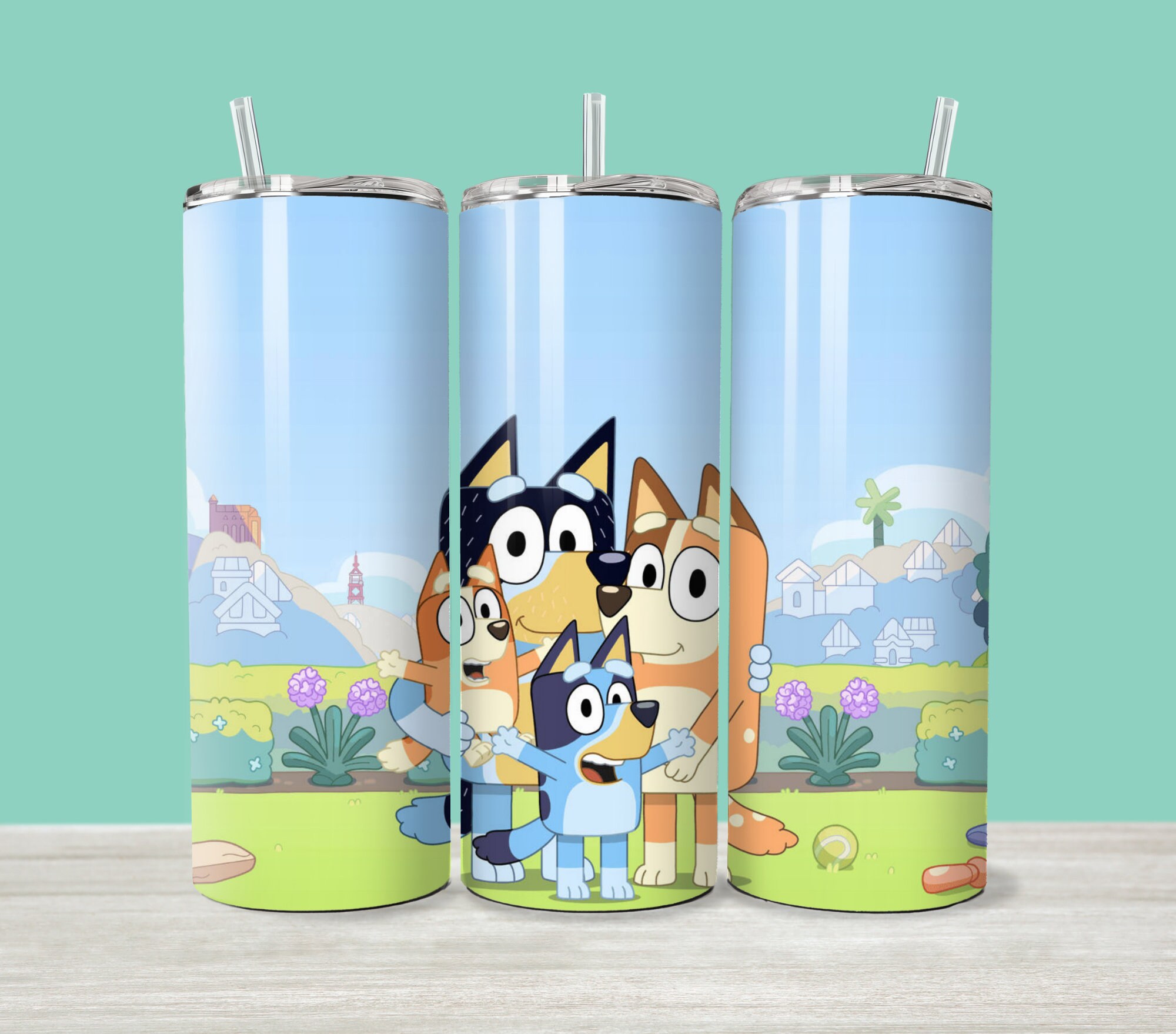Bluey Tumbler Wrap 20oz Skinny Tumbler, Bluey Family, Digital Download ...
