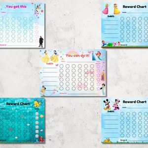 Reward Chart Bundle for Girls, Princess, Little Mermaid, Teacher Reward ...