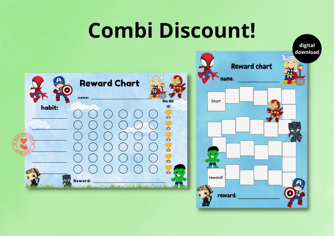 Superhero Reward Chart for Kids, Behaviour Chart, Habit Tracker, Super ...