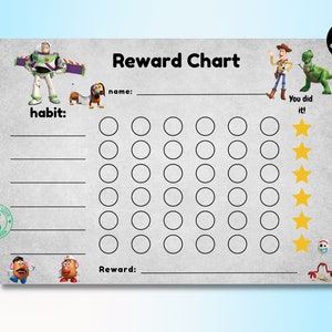 Toy Story Reward Chart for Kids, Habit Tracker, Behaviour Chart, Woody ...