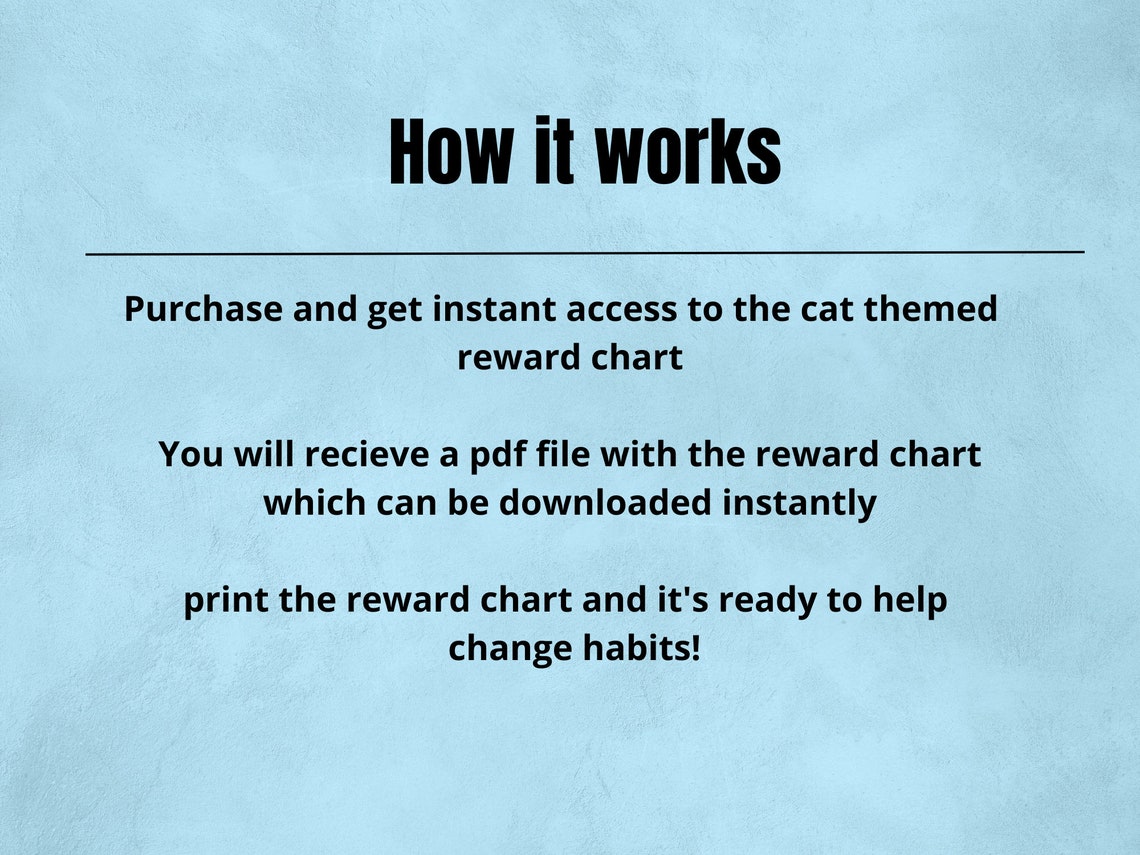 Cat Themed Reward Chart for Kids, Behavior Chart, Habit Tracker ...