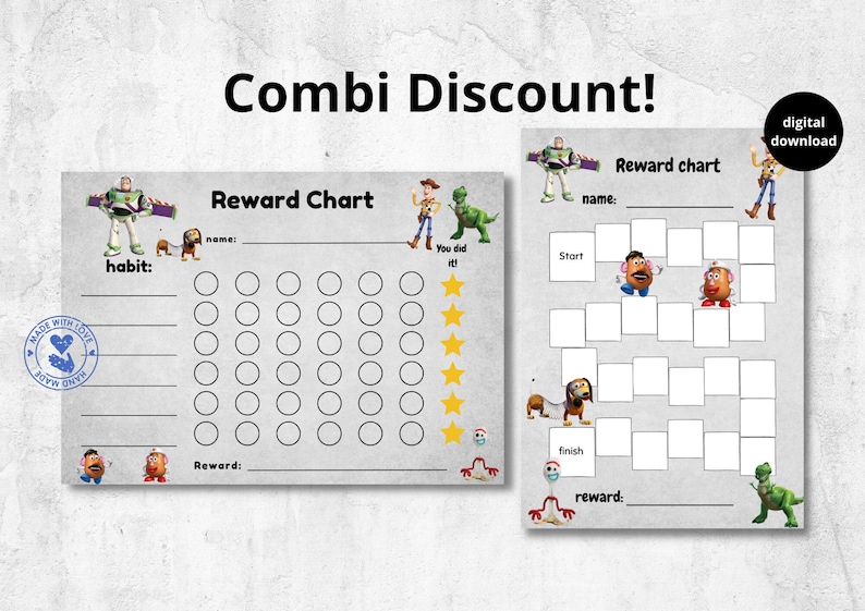 Toy Story Reward Chart for Kids, Woody, Buzz Lightyear, Behaviour Chart ...