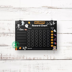 Halloween Reward Chart for Kids, Spooky Reward Chart, Scary Chart ...