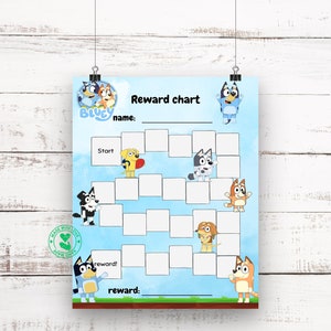 Bluey Reward Chart for Kids, Potty Chart, Habit Tracker, Behaviour ...