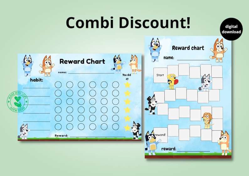 Bluey Reward Chart for Kids Potty Chart Habit Tracker - Etsy Israel
