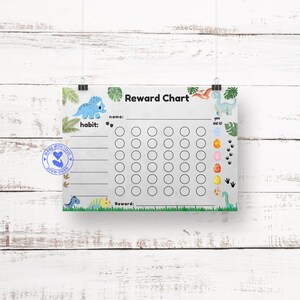 Dino Reward Chart for Kids, T-rex, Dinosaur, Habit Tracker, Behaviour ...