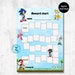 Sonic the Hedgehog Reward Chart for Kids, Sonic, Tails, Behaviour Chart ...