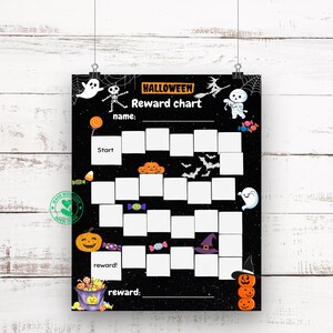 Halloween Reward Chart for Kids Spooky Reward Chart Scary - Etsy