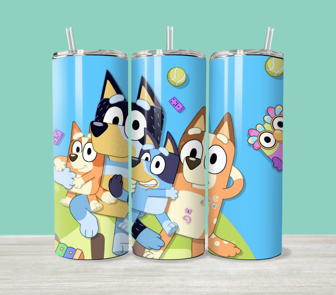 Bluey Tumbler Wrap 20oz Skinny Tumbler, Bluey Family, Digital Download ...