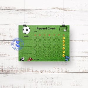 Football Reward Chart for Kids, Soccer, Habit Tracker, Behaviour ...