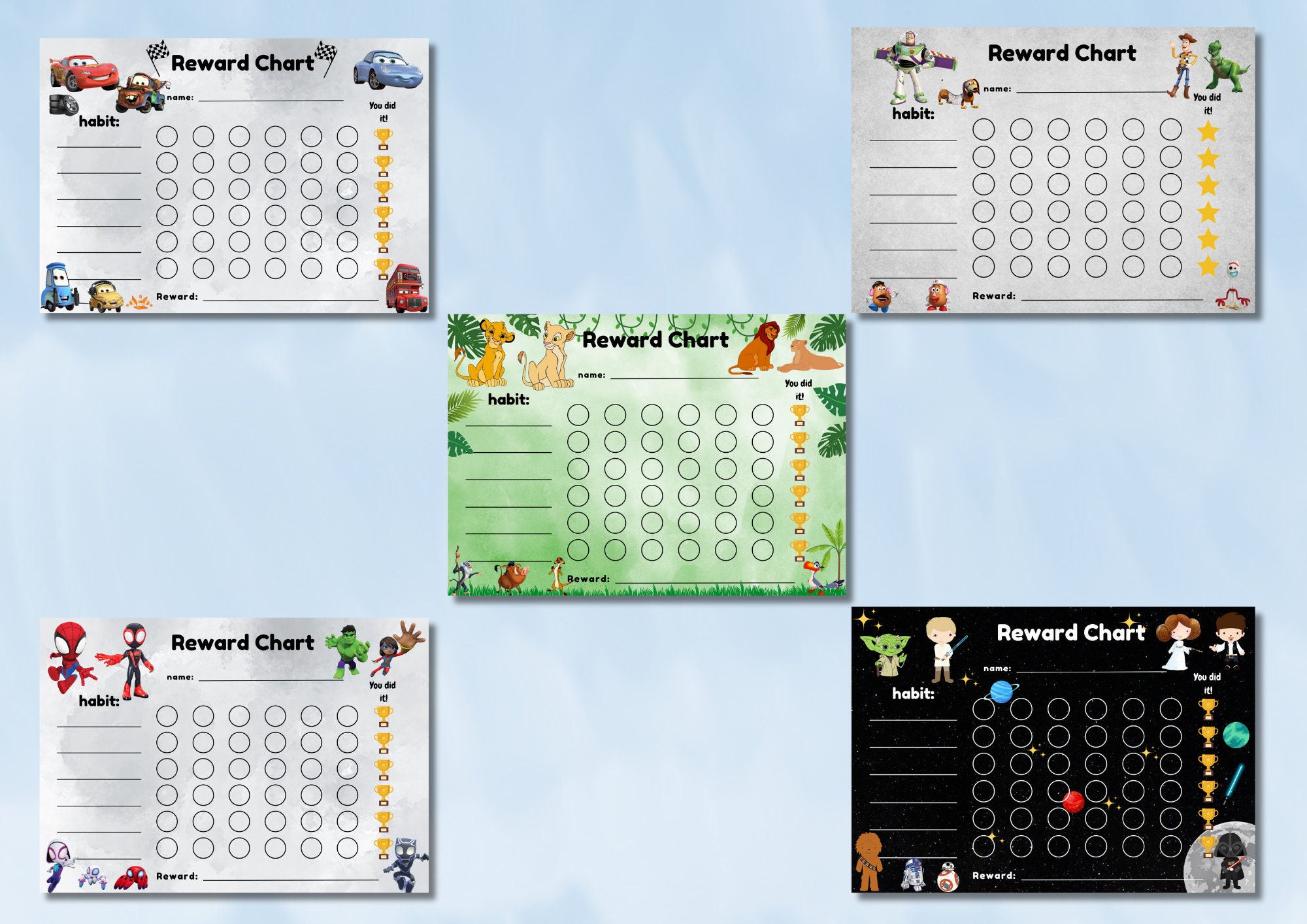 Reward Chart Bundle for Boys, Mario, Sonic, Pokemon, Teacher Reward ...