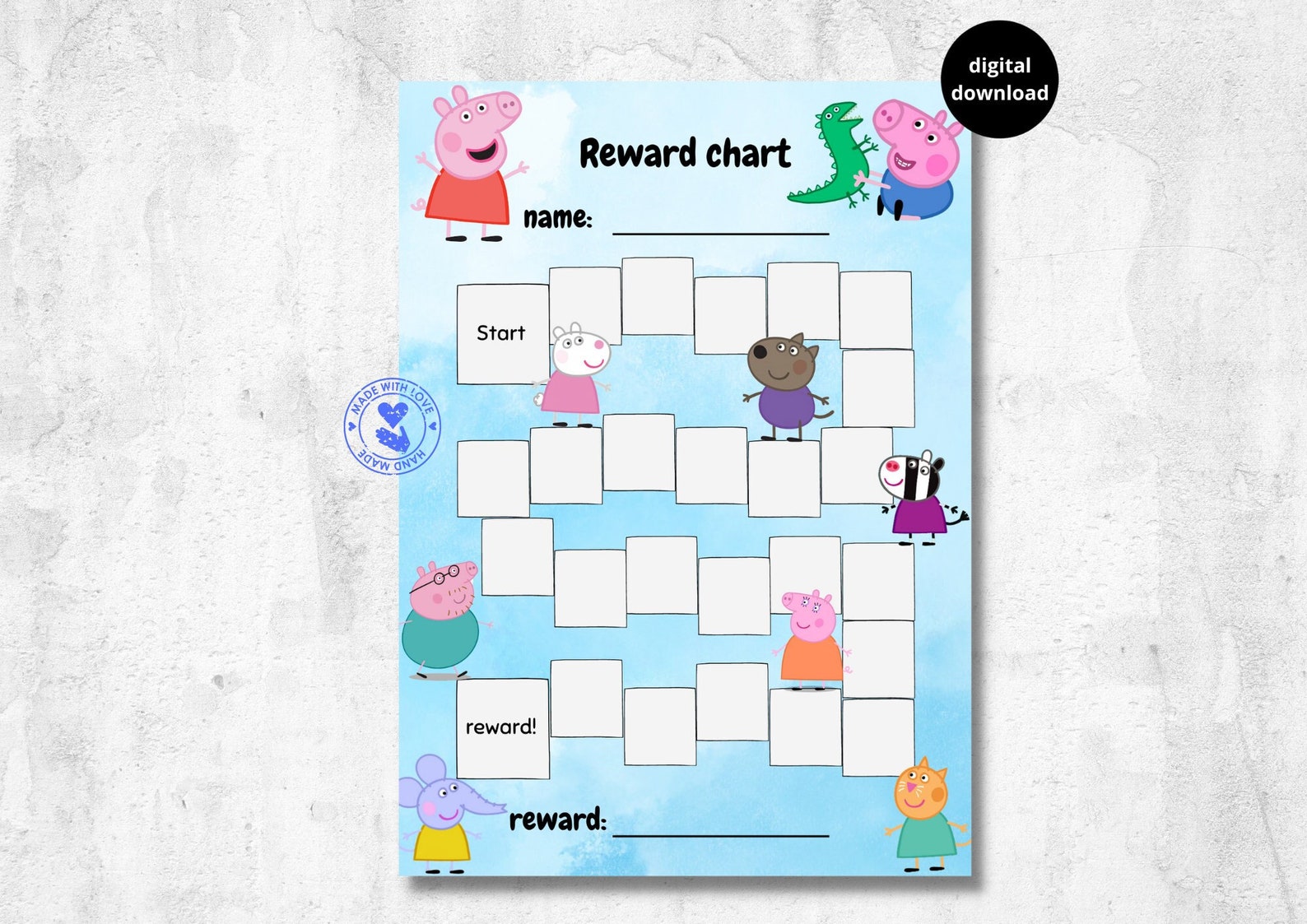 Peppa Pig Reward Chart for Kids, Behaviour Chart, Habit Tracker ...