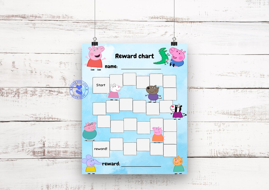 Peppa Pig Reward Chart for Kids, Behaviour Chart, Habit Tracker ...