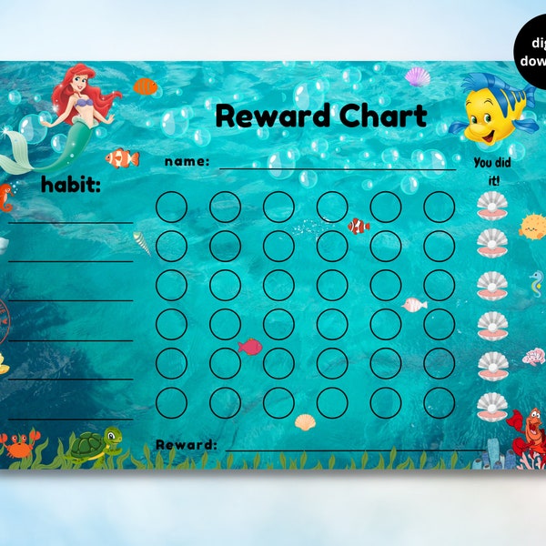 Reward Chart Mermaid - Etsy