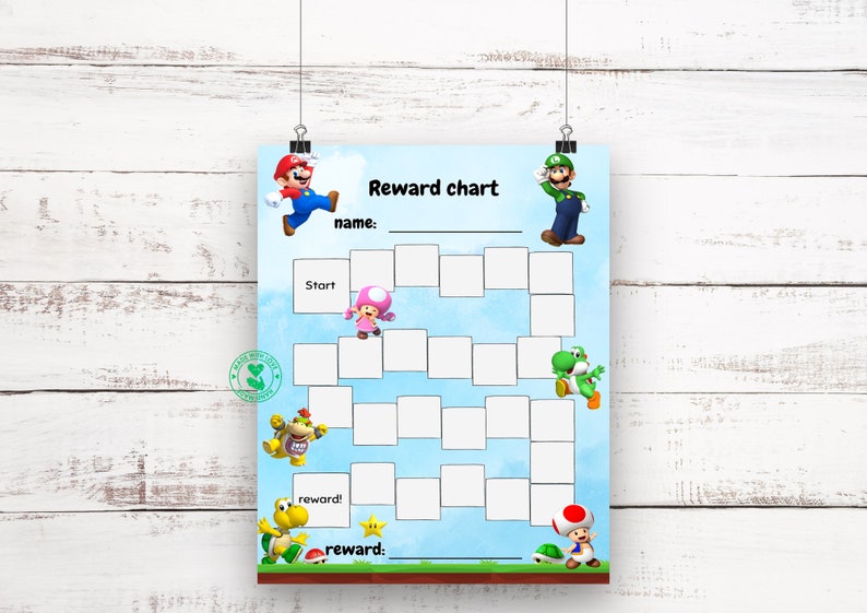 Reward Chart for Kids, Best Selling Reward Charts, Mario Reward Chart ...