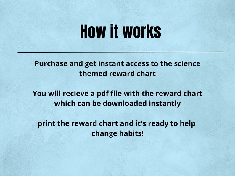 Science Reward Chart for Kids Behaviour Chart Experiments - Etsy