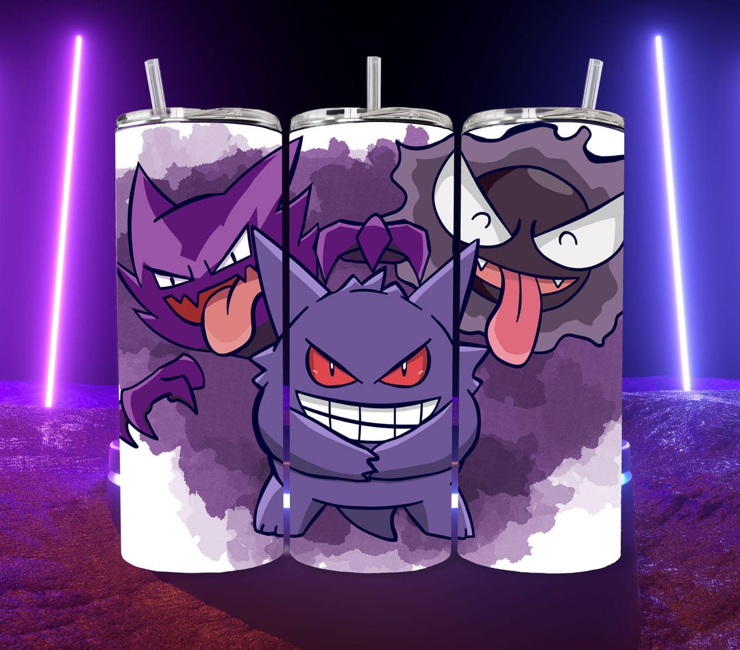 Gengar Tumbler Wrap, Pokémon Tumbler Wrap 20oz Skinny Tumbler, Pokemon ...
