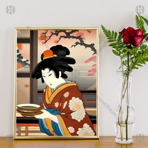 Ukiyo-e Mix, Japanese Artwork Style Bundle, Set of 25, Digital Art ...