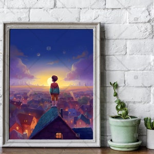 The Observer, Digital Art Set, Trendy Wall Decor, Printable Canvas ...