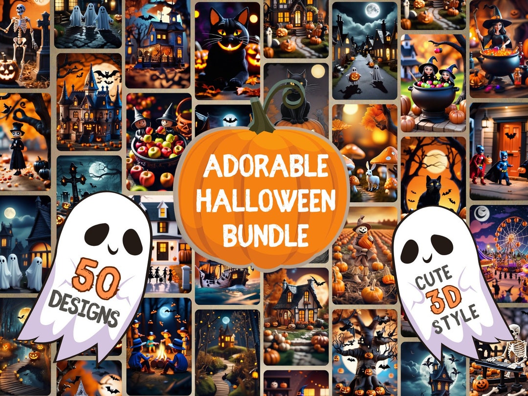 Halloween Adorable Printables Pack 50+ Mega Bundle, Charming ...