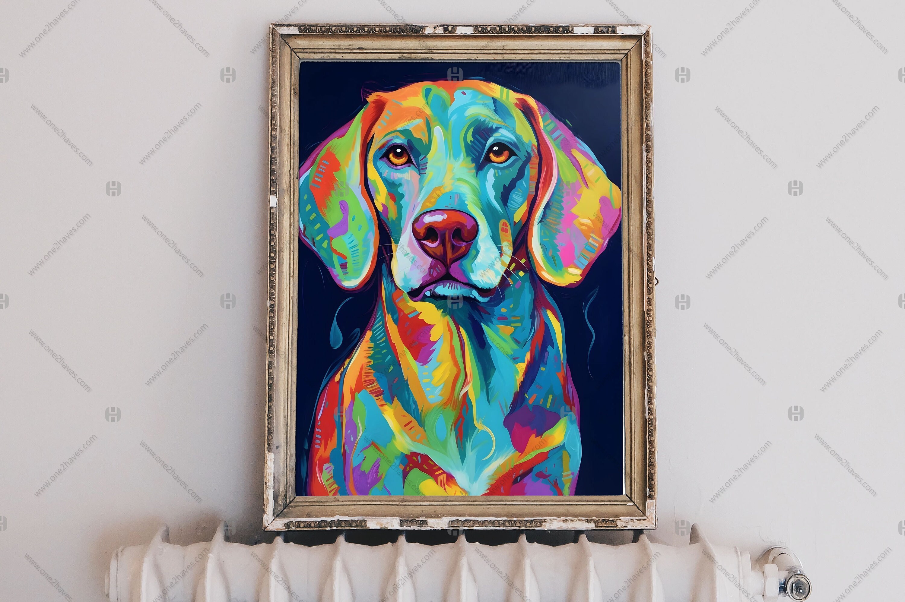 Neon Dogs 02 Fantasy Digital Art Set Trendy Wall Decor - Etsy