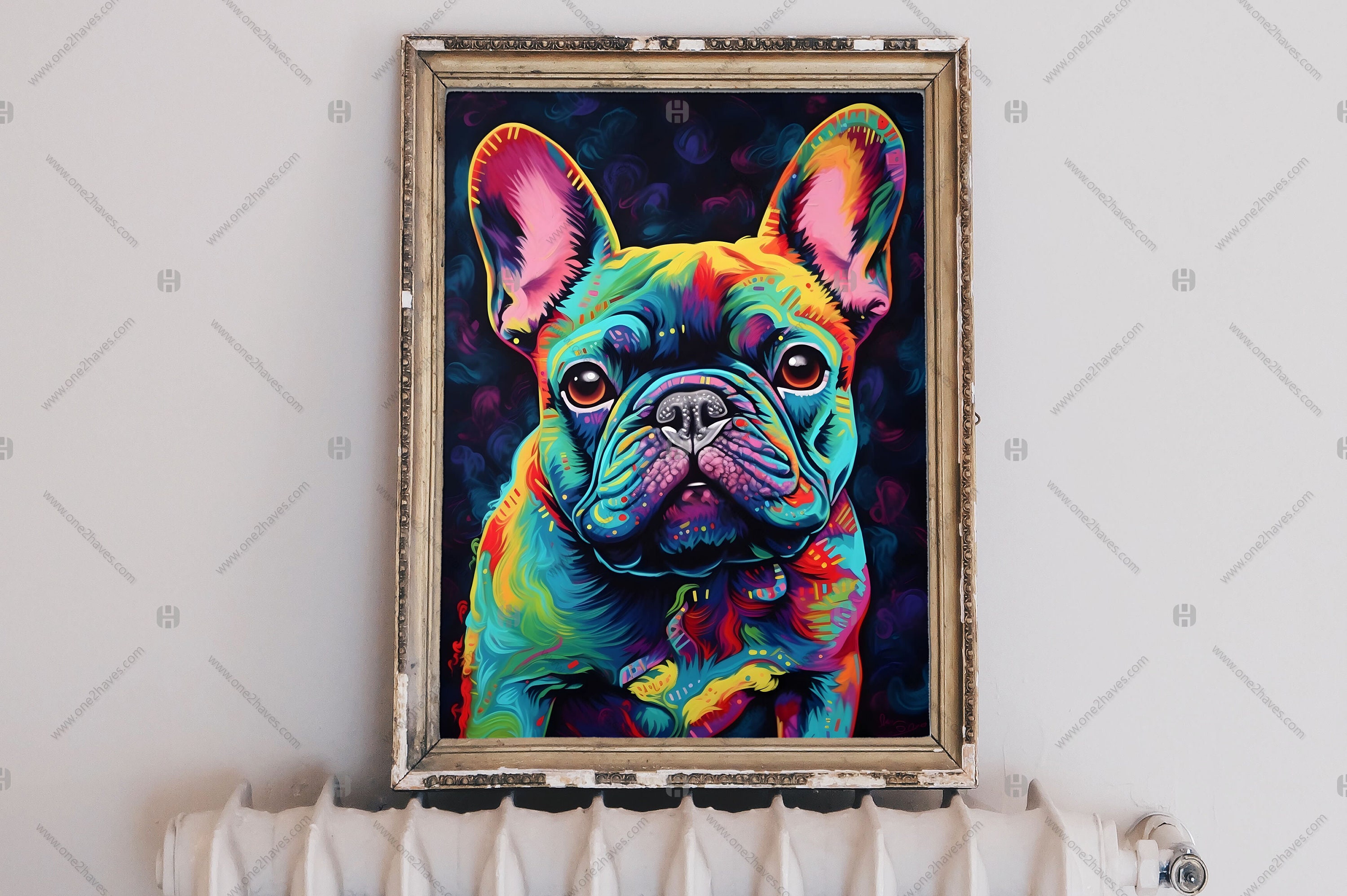 Neon Dogs 02, Fantasy Digital Art Set, Trendy Wall Decor, Printable ...