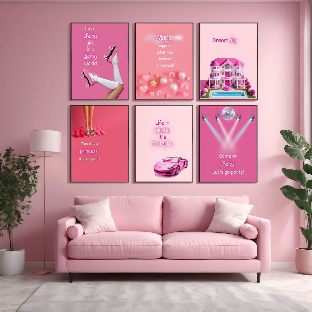 Barbie Themed Girl Power Poster Set of 12, Girls Bedroom Wall Decor ...