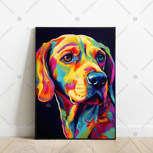 Neon Dogs 02, Fantasy Digital Art Set, Trendy Wall Decor, Printable ...