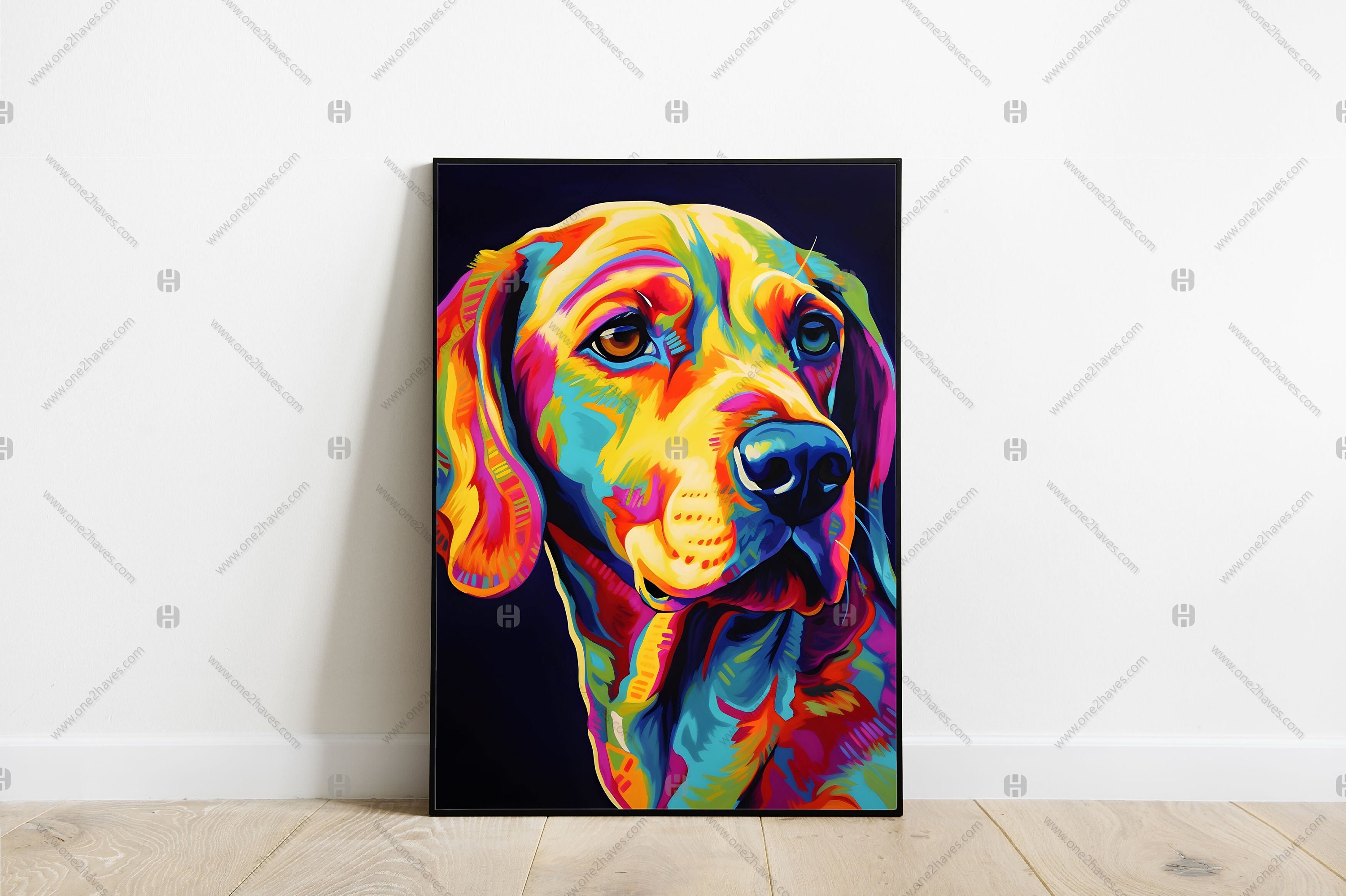 Neon Dogs 02, Fantasy Digital Art Set, Trendy Wall Decor, Printable ...