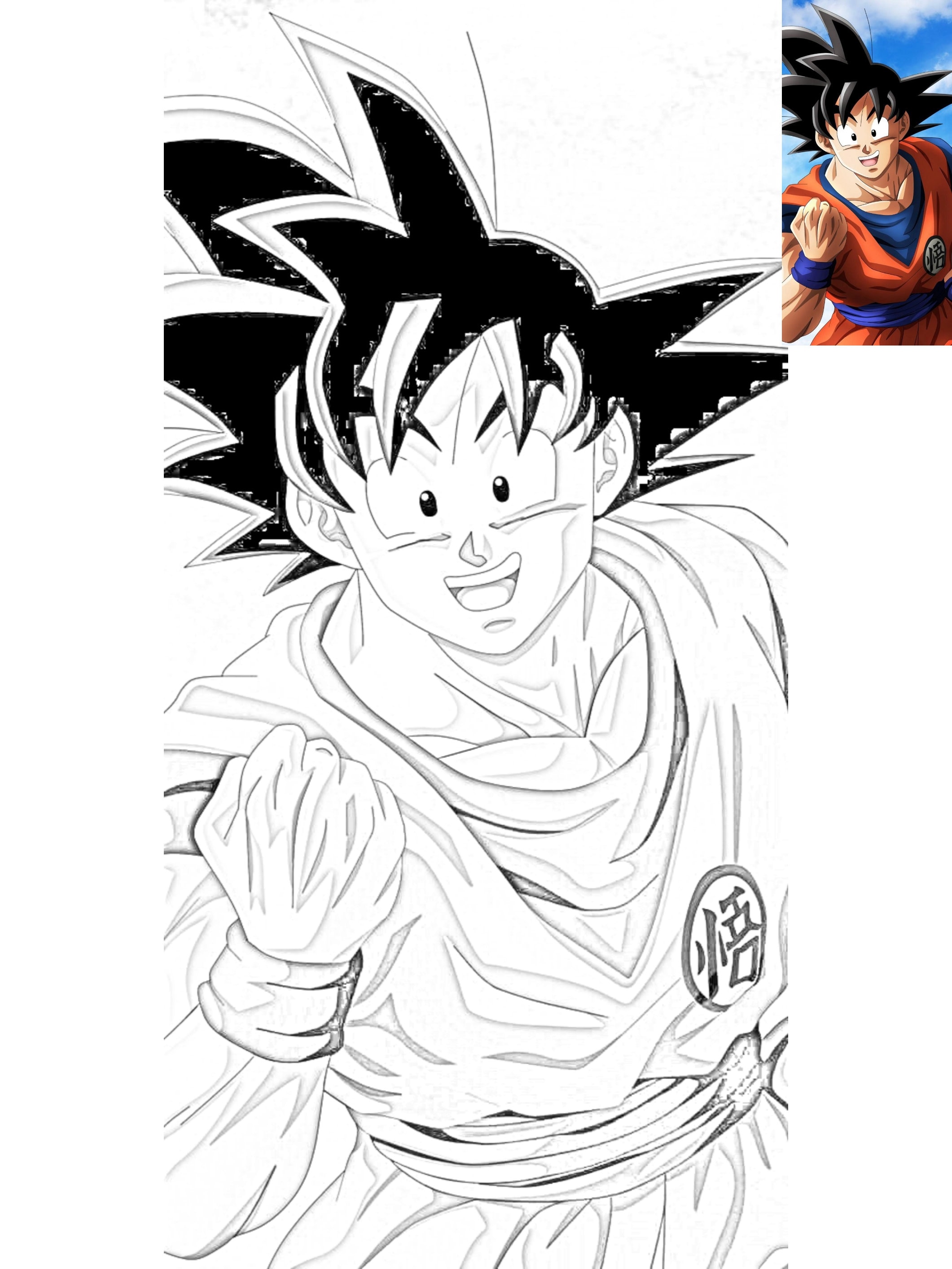 Goku Colouring Page - Etsy