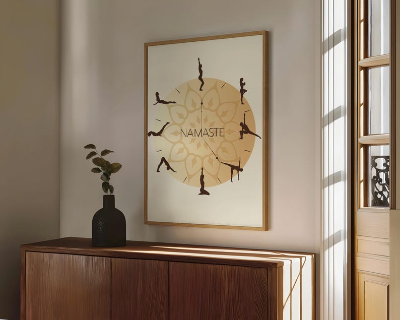 Namaste Yoga Poses Wall Art | Sun Salutation Yoga Poster | Aesthetic ...