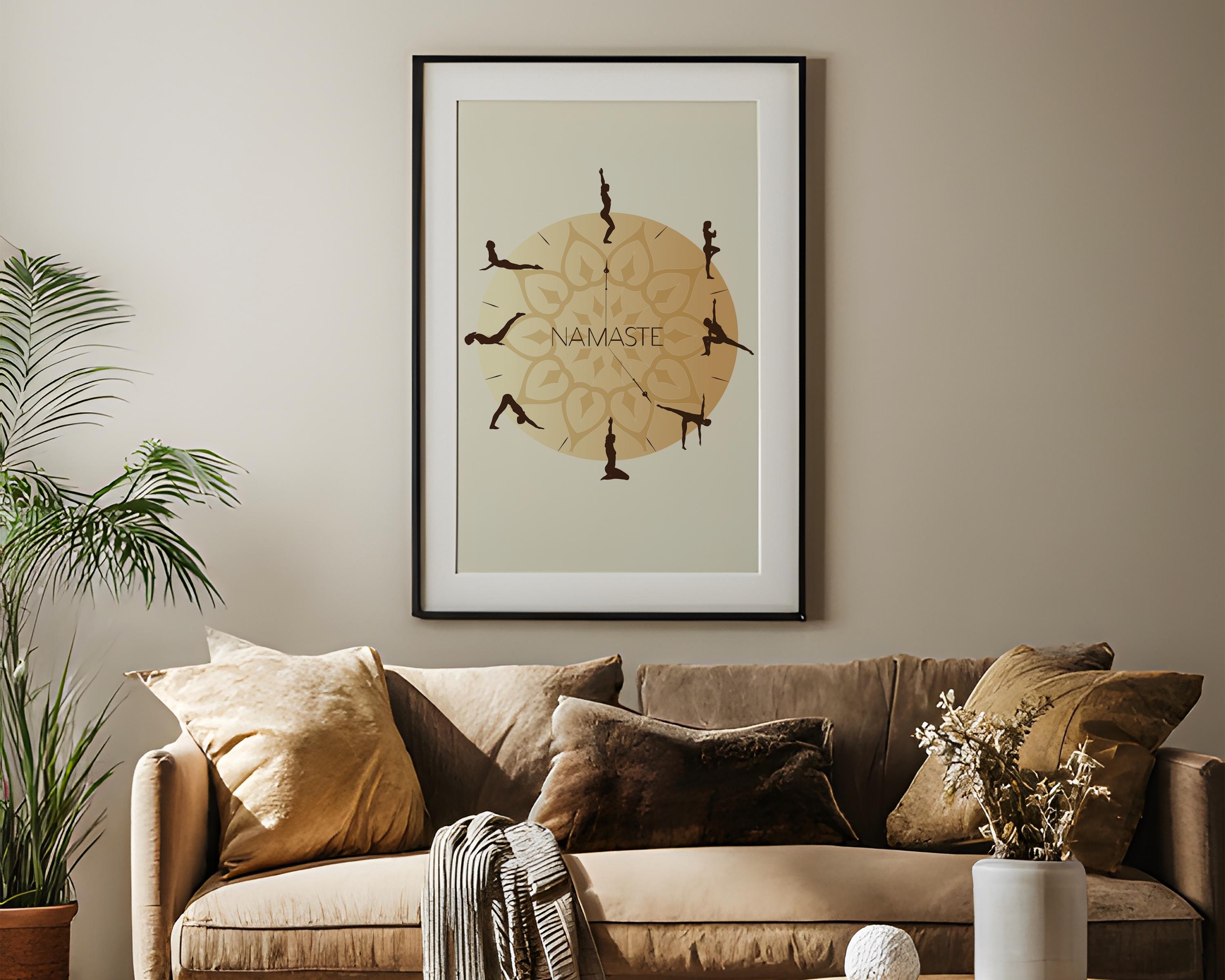Namaste Yoga Poses Wall Art | Sun Salutation Yoga Poster | Aesthetic ...