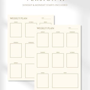 Weekly Planner Printable, Weekly Schedule, Weekly Life Organizer ...