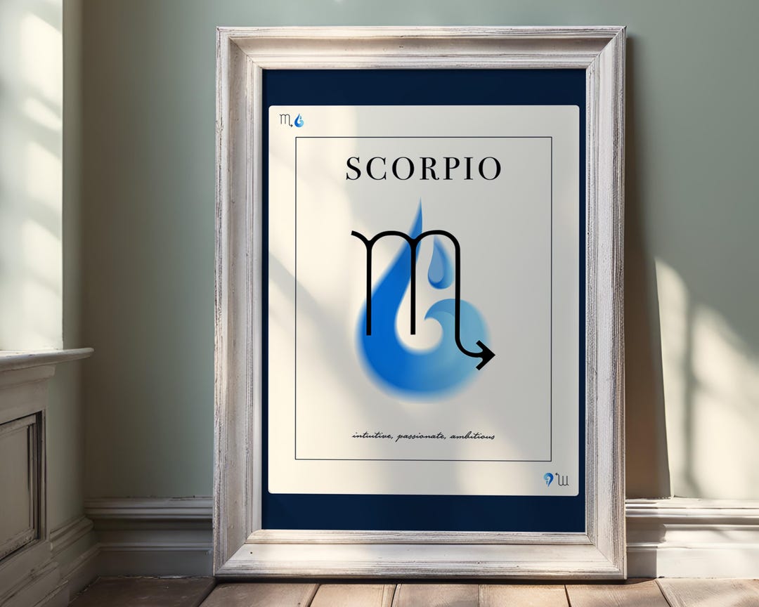 Scorpio Zodiac Wall Art | Trendy Scorpio Star Sign Printable ...
