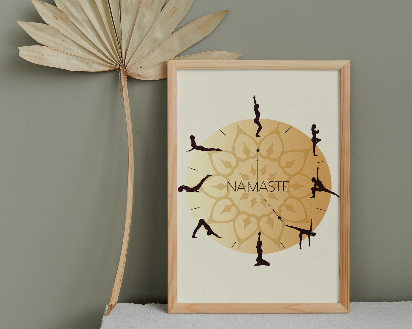 Namaste Yoga Poses Wall Art | Sun Salutation Yoga Poster | Aesthetic ...