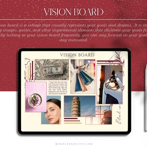 Digital New Year Vision Board Templates | Vision Board Planner ...