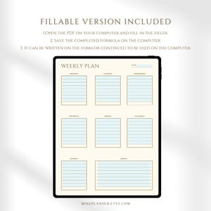 Weekly Planner Printable, Weekly Schedule, Weekly Life Organizer ...