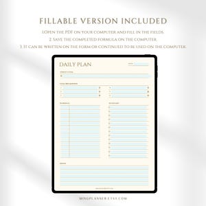 Daily Goal Planner, Daily to Do List, Daily Planner Fillable, Daily ...